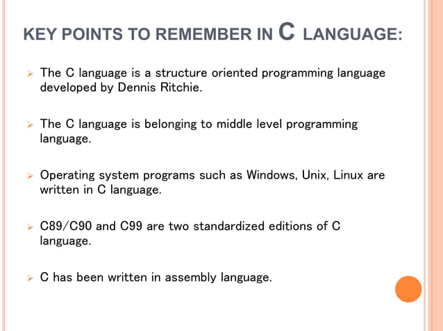 C Programming Language Pptx Programming Languages Computing 0682