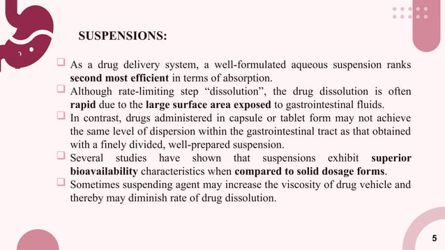 GIT Absorption : Roles of dosage form in absorption, Dissolution ...