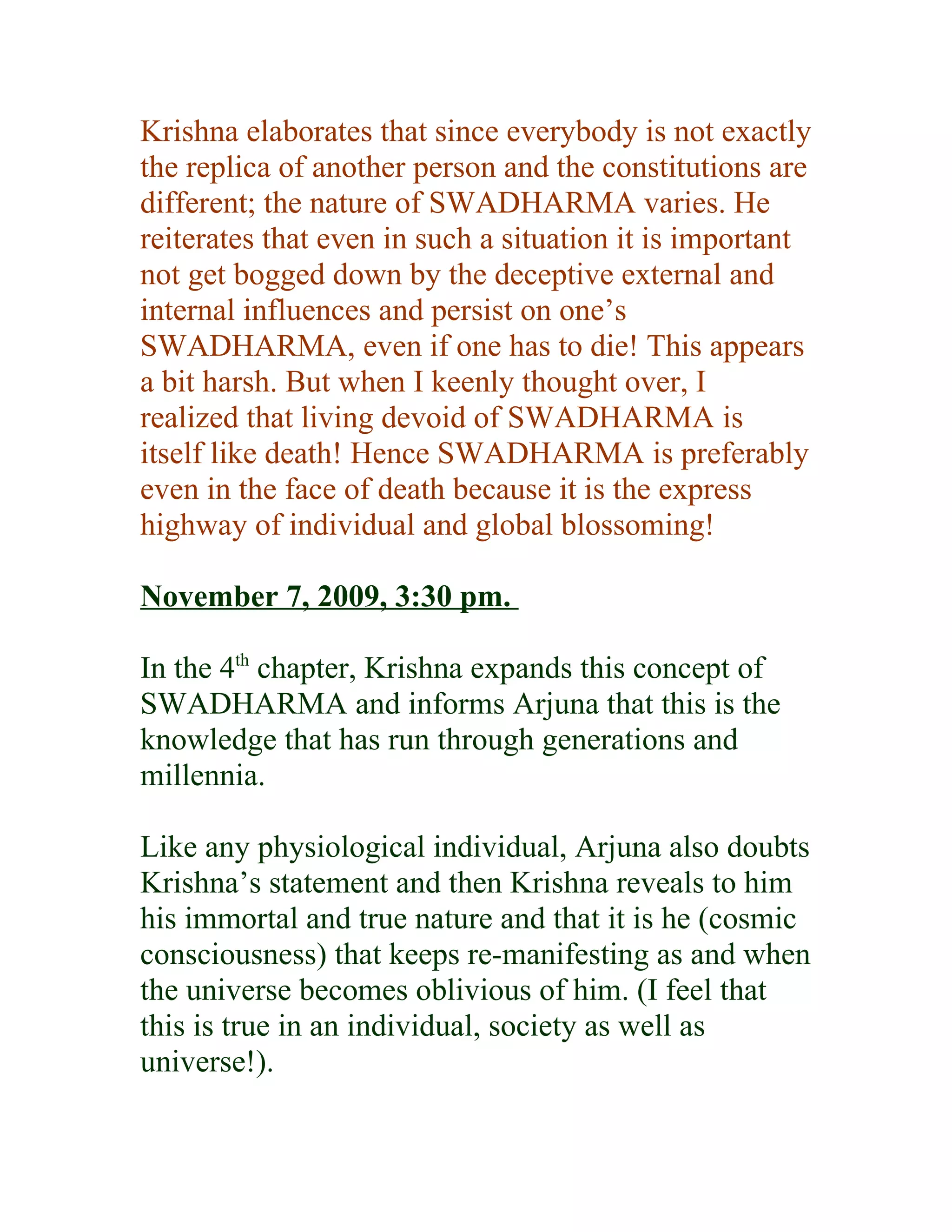 Gita Study Nov 7 Dr. Shriniwas Kashalikar | DOC