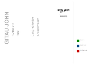 GITAU JOHN PORTFOLIO | PDF