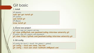 Git basic and workflow | PPT