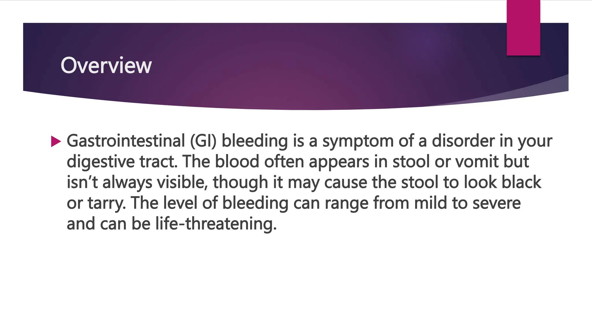 Git bleeding.pptx all detail, causes, symptoms | PPTX | Digestive Disorders | Diseases and ...