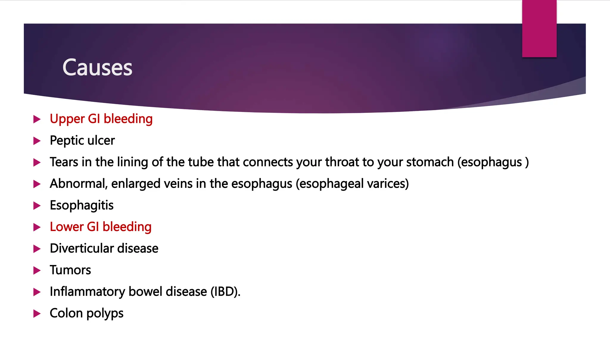 Git bleeding.pptx all detail, causes, symptoms | PPTX | Digestive Disorders | Diseases and ...