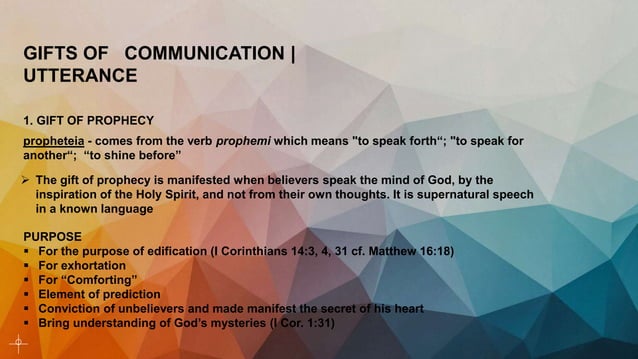 The Gifts of the Spirit - I Corinthians 12 | PPTX | Spirituality ...