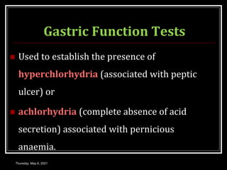GASTRIC FUNCTION TESTS | PPTX