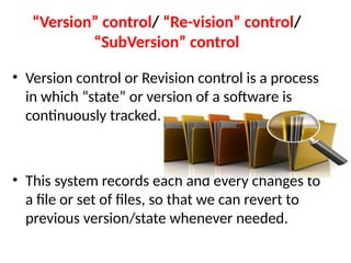 GitGithub a versioning tool and document storage | PPTX