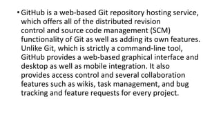 Git hub | PPTX | Computing | Technology & Computing
