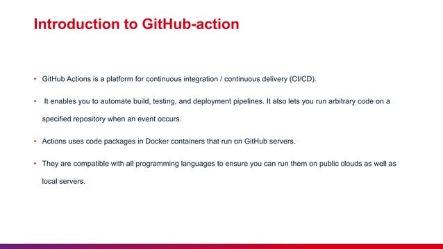 Introduction to Github action Presentation | PPTX