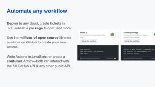 GitHub Actions: your free CI engine (and much more) | PPTX | Web Development | Internet