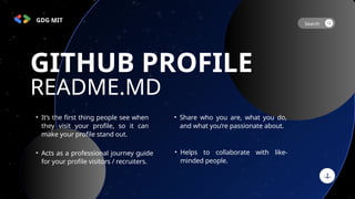 GitHub and Open Source - GDGoC MIT Anna University | PPT