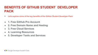 github student developer pack with student benifits | PDF