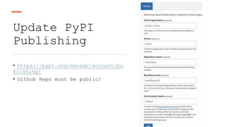 Publishing Python to PyPI using Github Actions.pptx