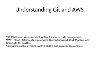 Git integration with AWS - Basics and techniques | PPTX