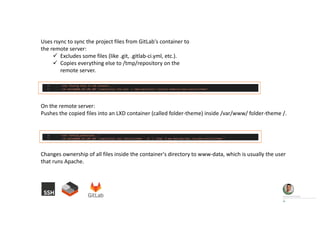 Gitlab CI/CD with LXC Container and ssh. | PDF
