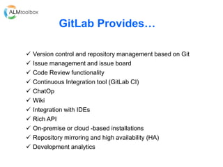 Slide: Introducing GitLab by ALMtoolbox | PDF