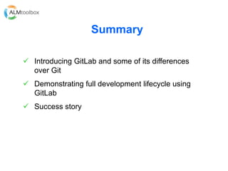 Slide: Introducing GitLab by ALMtoolbox | PDF