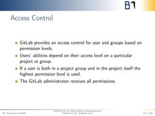 GitLab as an Alternative Development Platform for Github.com