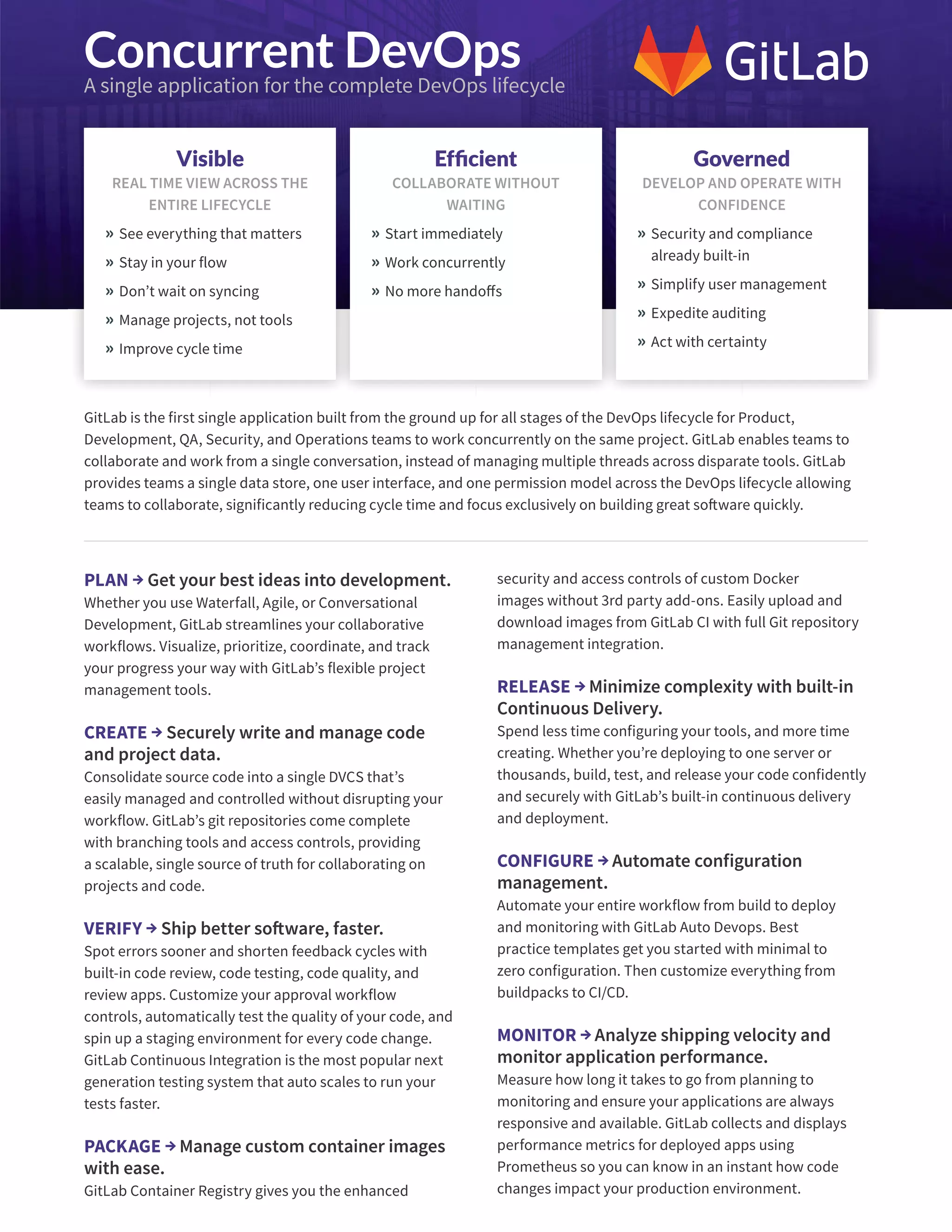 GitLab - Concurrent DevOps Datasheet - Lyra Infosystems | PDF