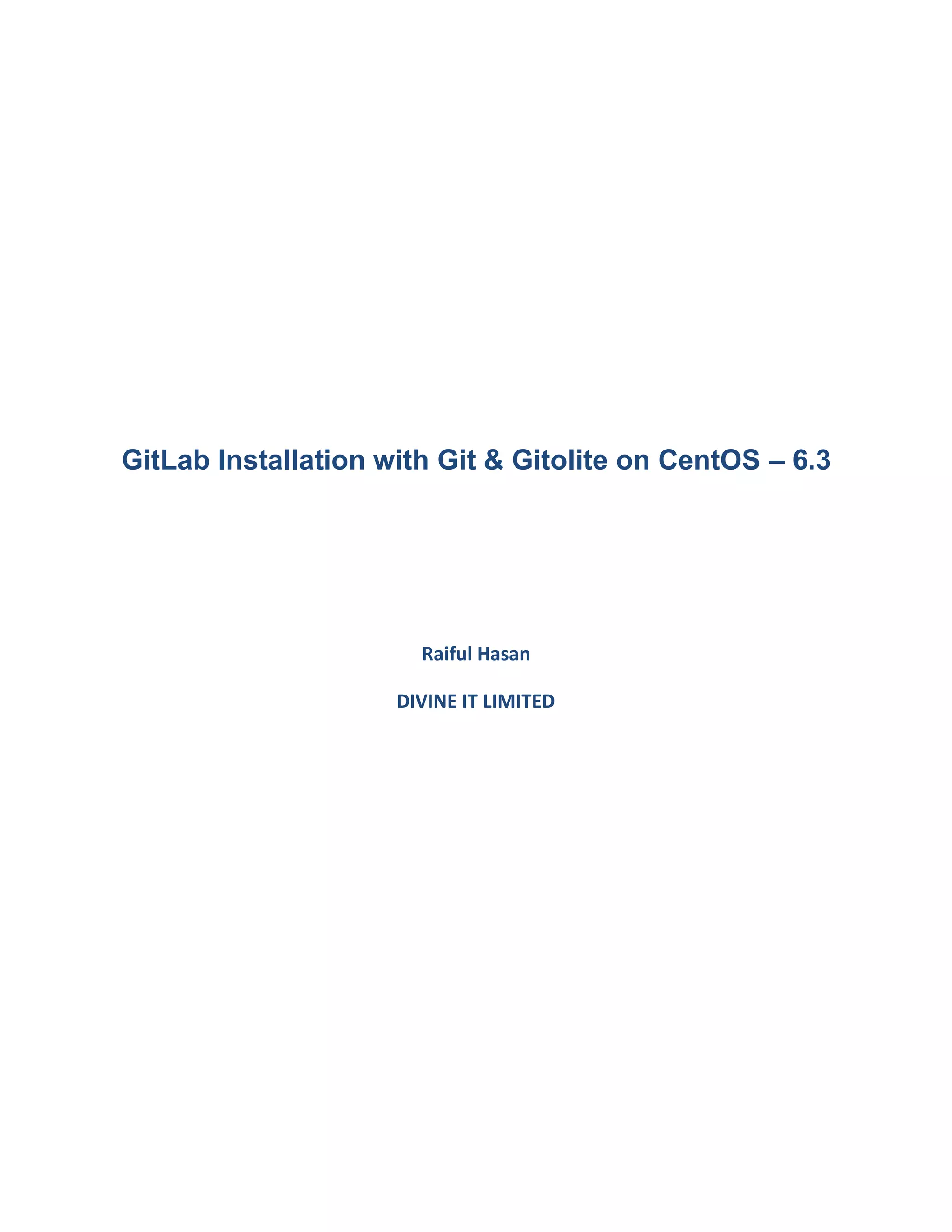 Gitlab installation | PDF | Programming Languages | Computing