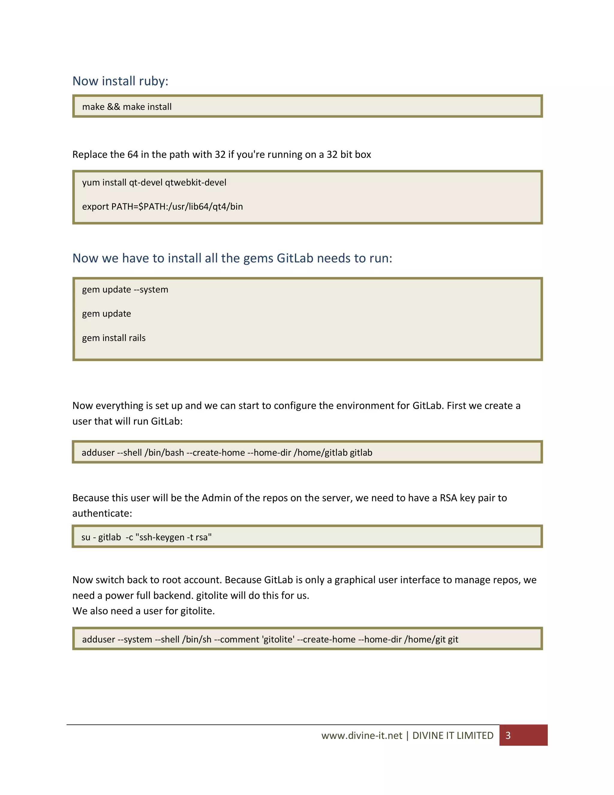 Git lab installation guide | PDF | Programming Languages | Computing