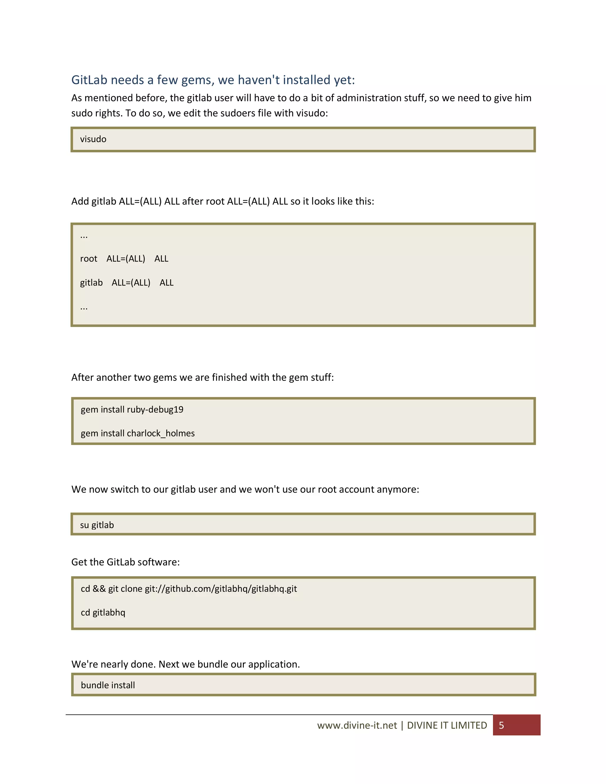 Git lab installation guide | PDF | Programming Languages | Computing