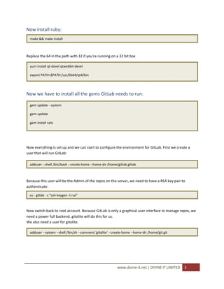 Git lab installation guide | PDF | Programming Languages | Computing