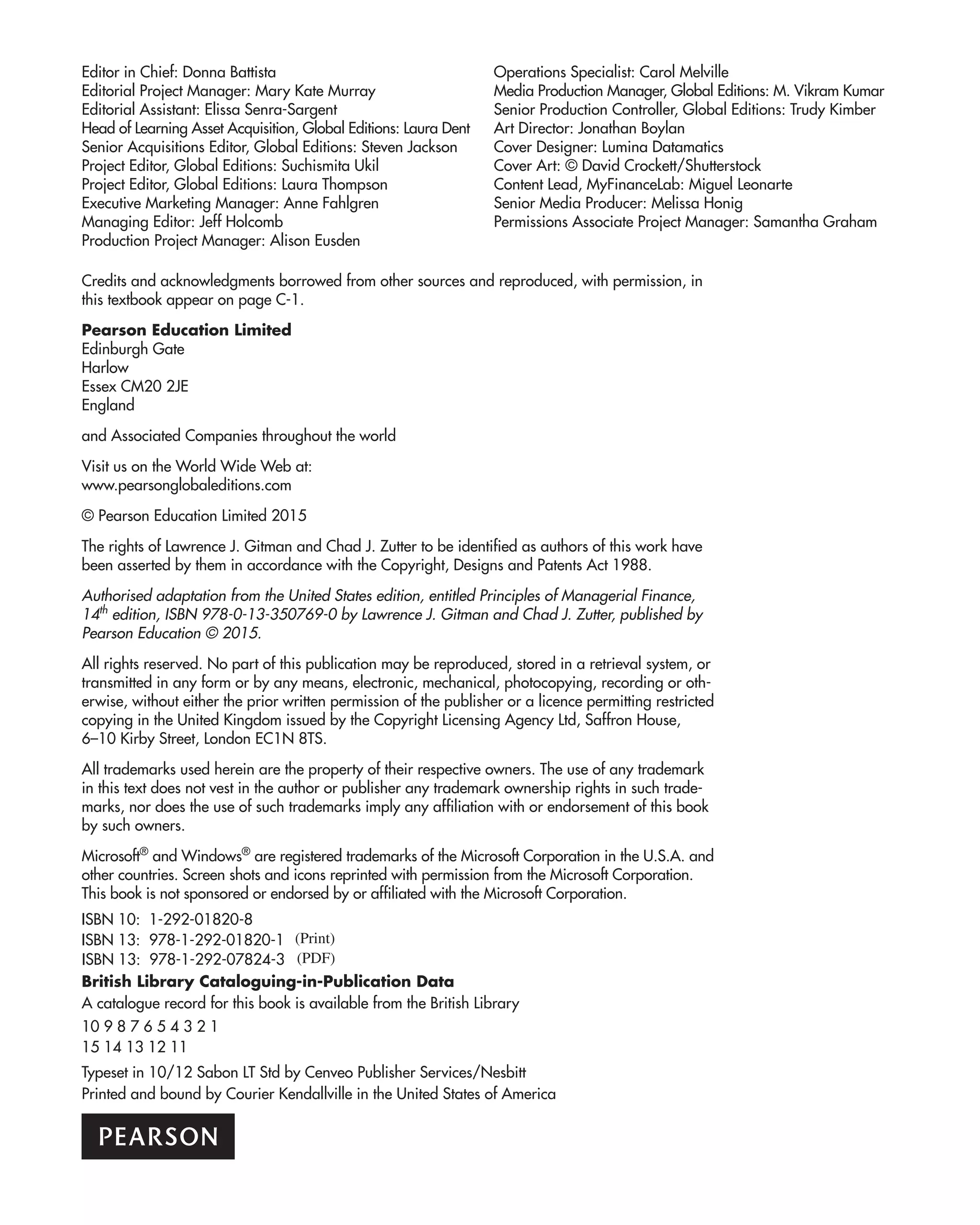 Gitman, Lawrence J._ Zutter, Chad J. - Principles of Managerial Finance ...