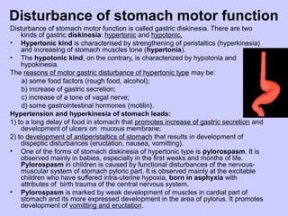 Pathophysiology of digestion. Violation of digestion in a stomach and ...