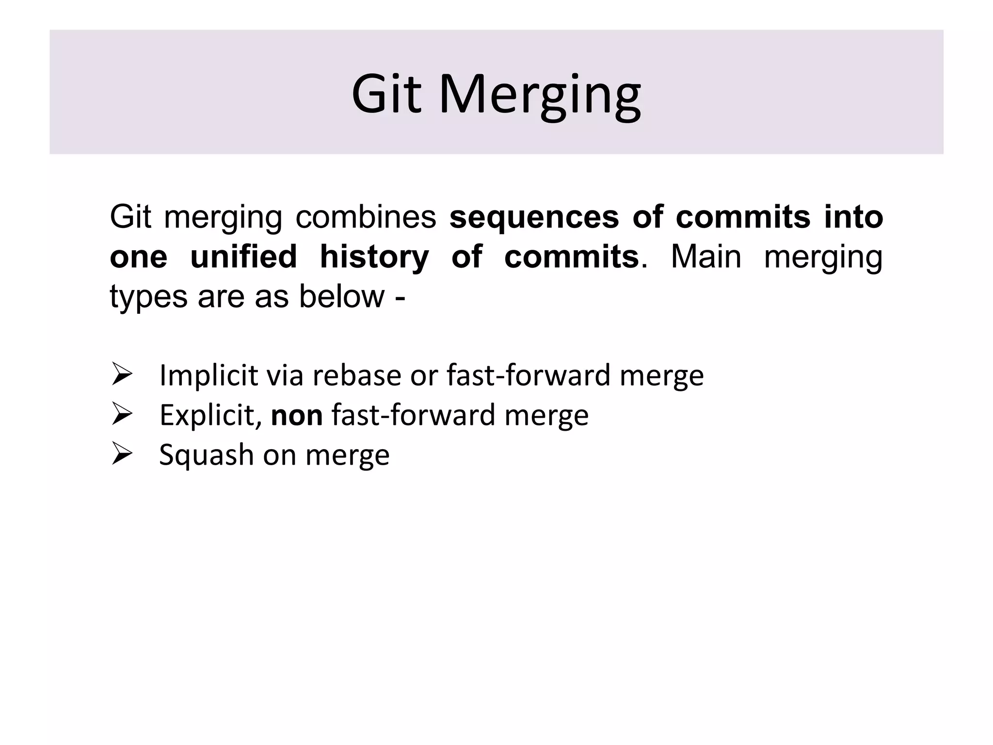 Variations of git merging | PPT