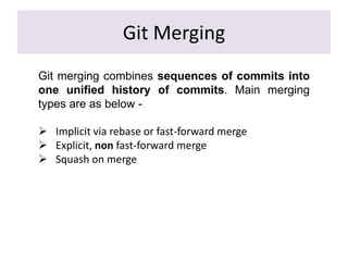 Variations of git merging | PPT