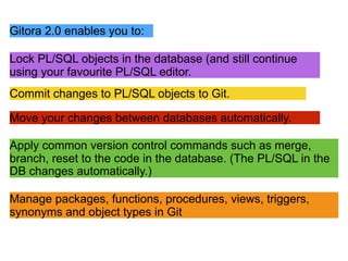Introducing Gitora,the version control tool for PL/SQL | PPT