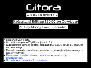 Gitora, Version Control for PL/SQL | PDF