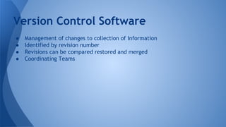 Version Control History and Git Basics | PDF
