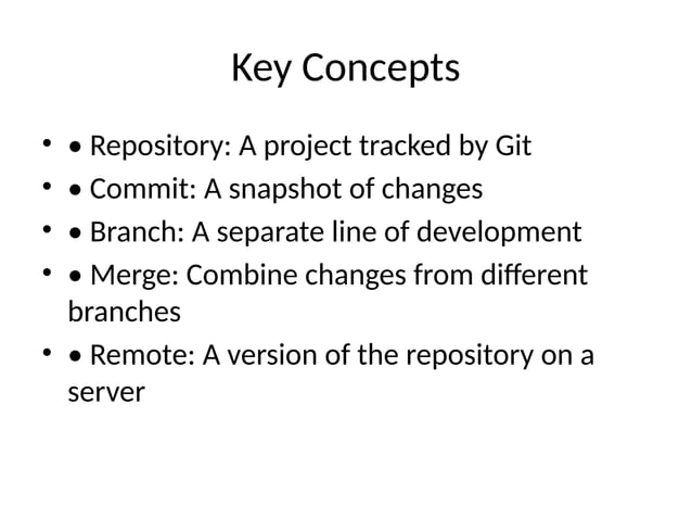 Git Presentation with diagram that show the main functionality | PPTX