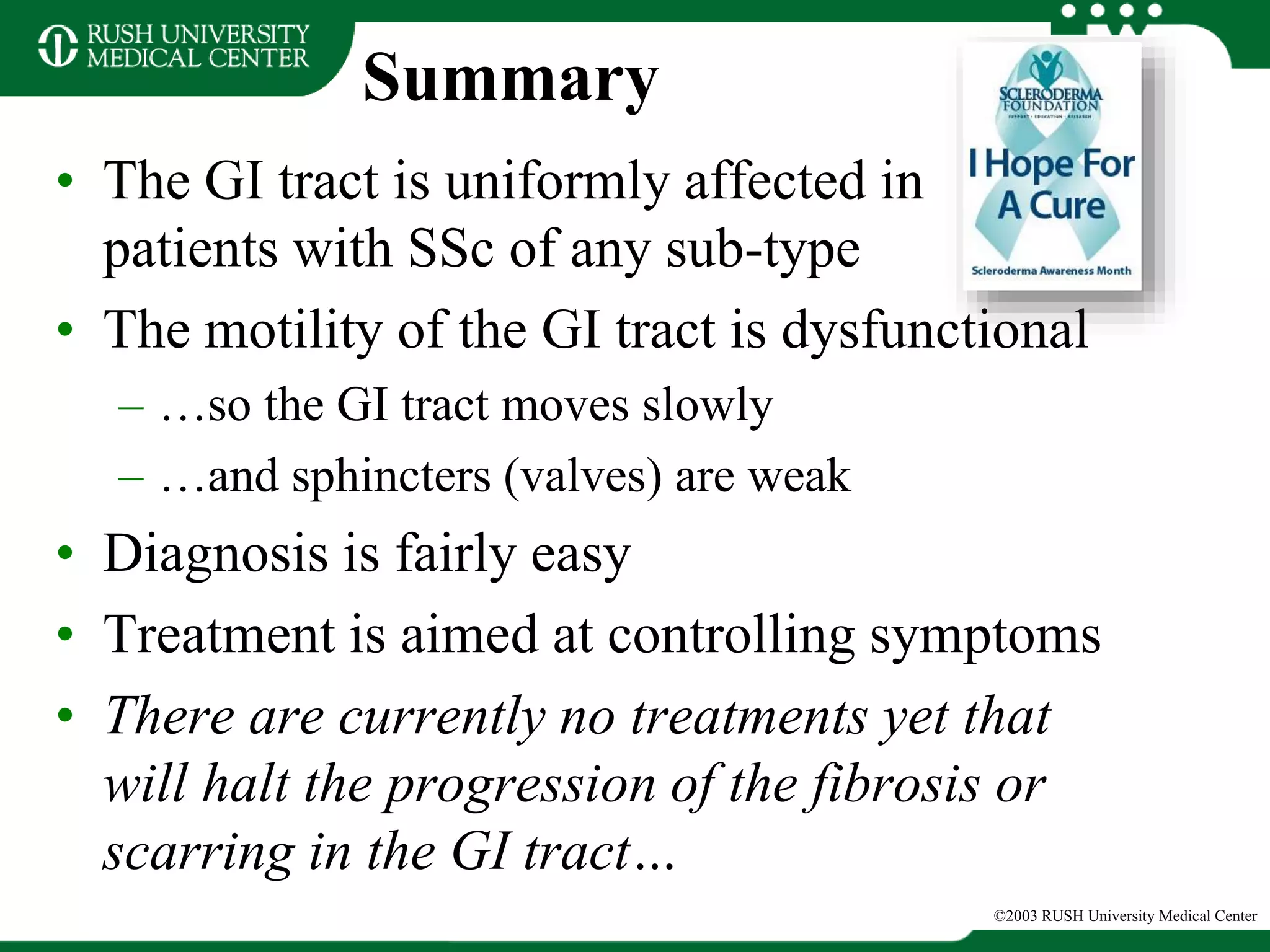 Scleroderma (Systemic Sclerosis) and the GI Tract | PPTX