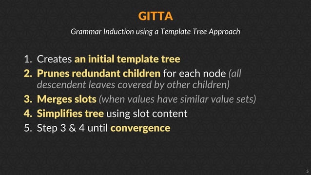 Discovering Textual Structures Generative Grammar Induction Using Template Trees Ppt