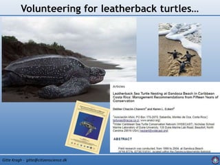 Gitte Kragh: Citizen science: Overview, origins and opportunities ...