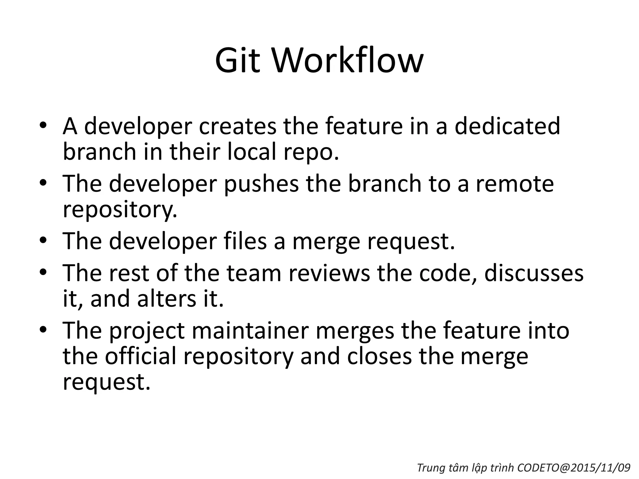 Git tutorial căn bản - Codeto Vietnam | PPT