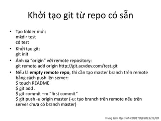 Git tutorial căn bản - Codeto Vietnam | PPT