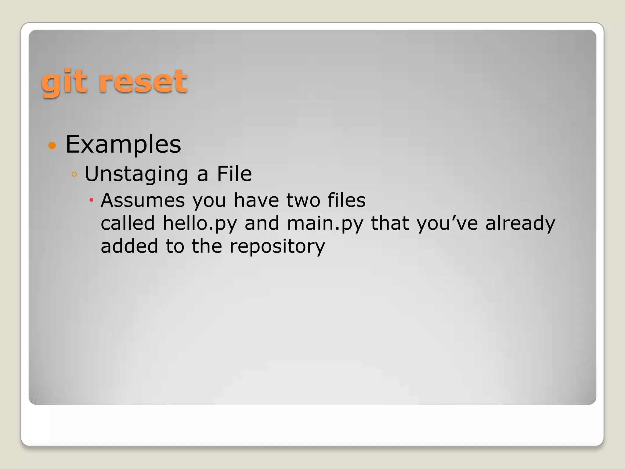 Git tutorial undoing changes | PPTX