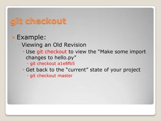 Git tutorial undoing changes | PPTX