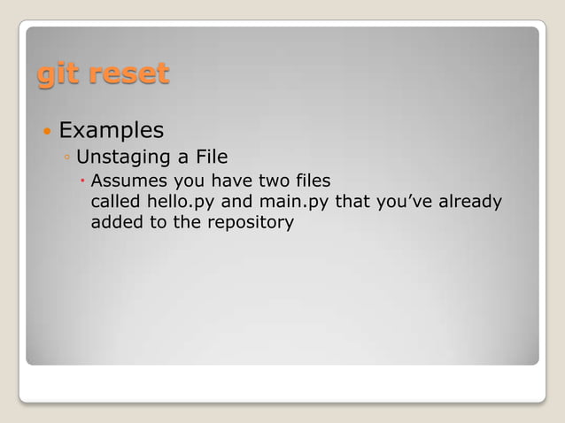 Git tutorial undoing changes | PPT