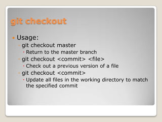 Git tutorial undoing changes | PPTX