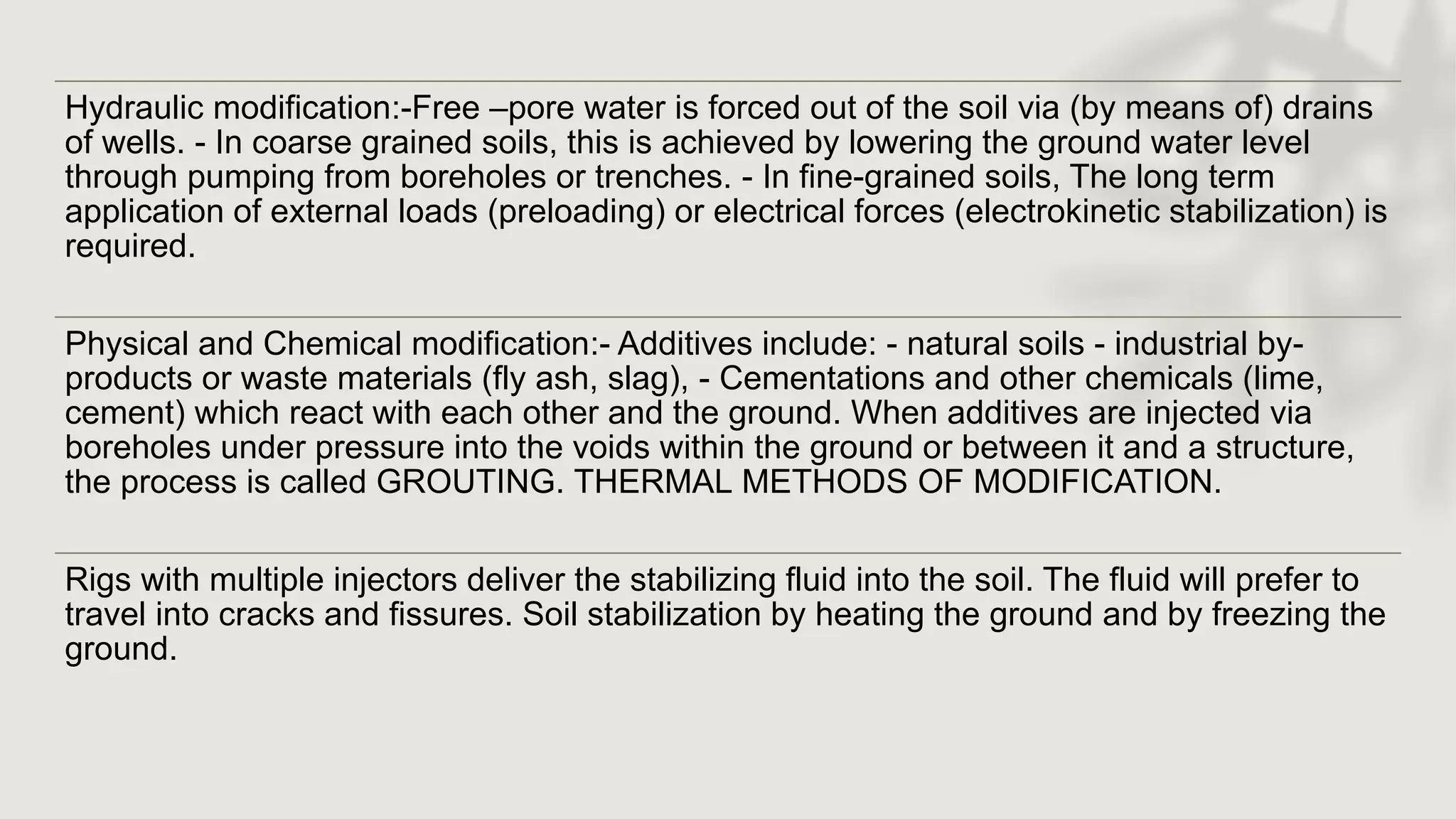 GROUND IMPROVEMENT TECHNIQUES | PPTX