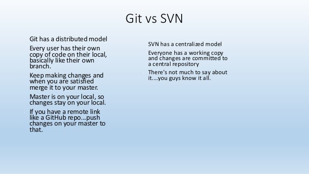 Git vs svn