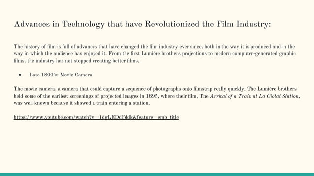 Giulia aarsman aulino - research technological developments in the film ...
