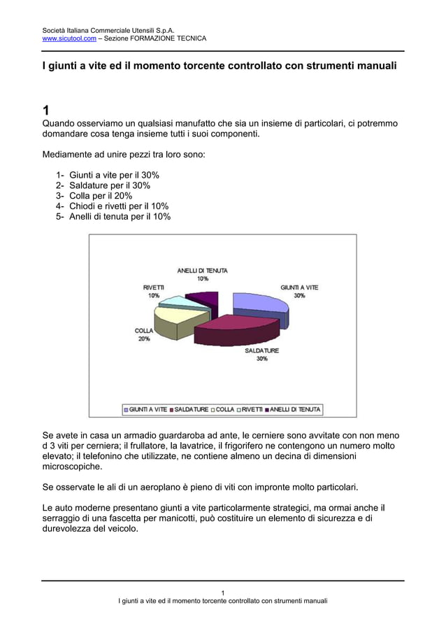 Giunti a vite e momento torcente controllato con strumenti manuali | PDF