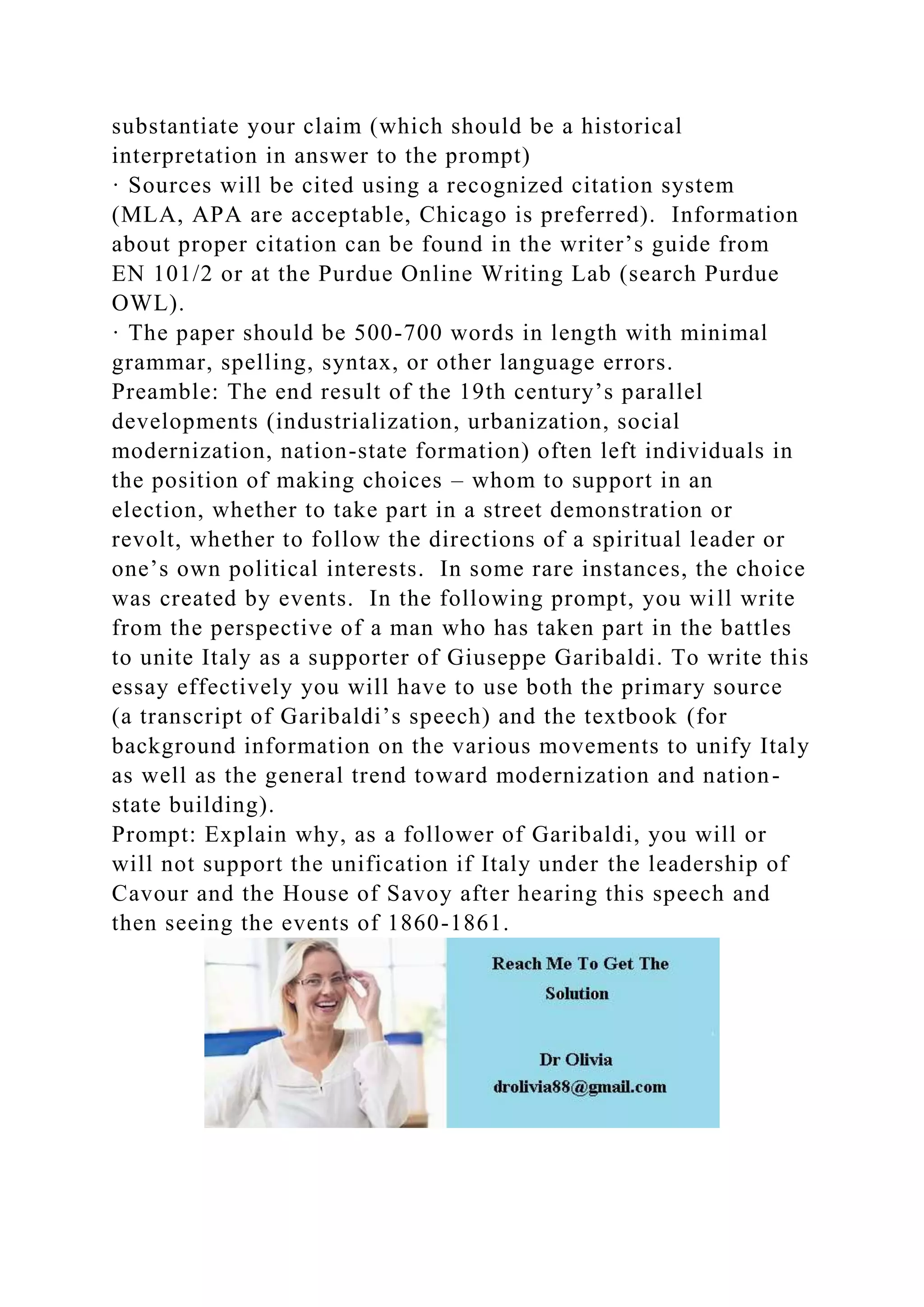 Giuseppe Garibaldi (1807-1882) was an Italian patriot and .docx