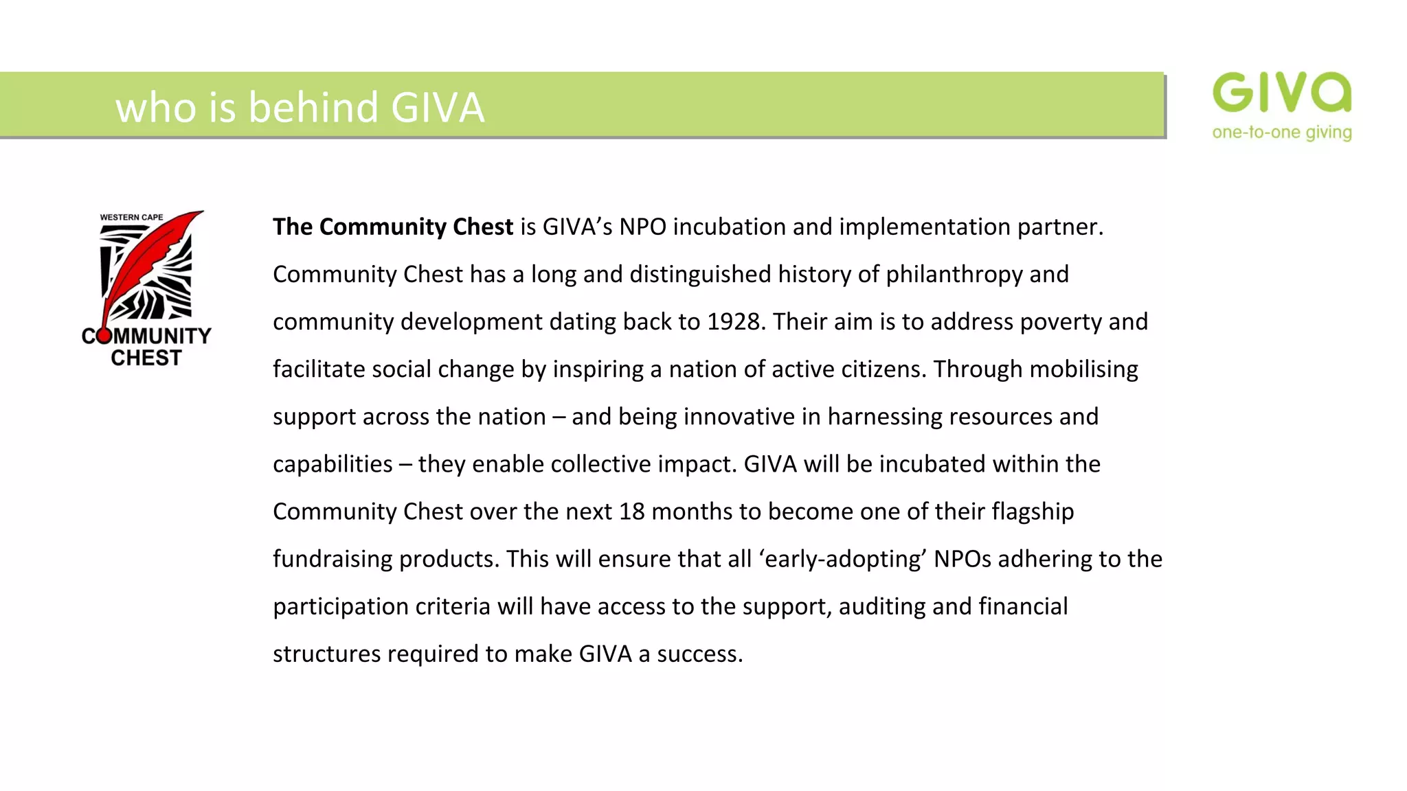 Giva fact sheet 2014 | PPT