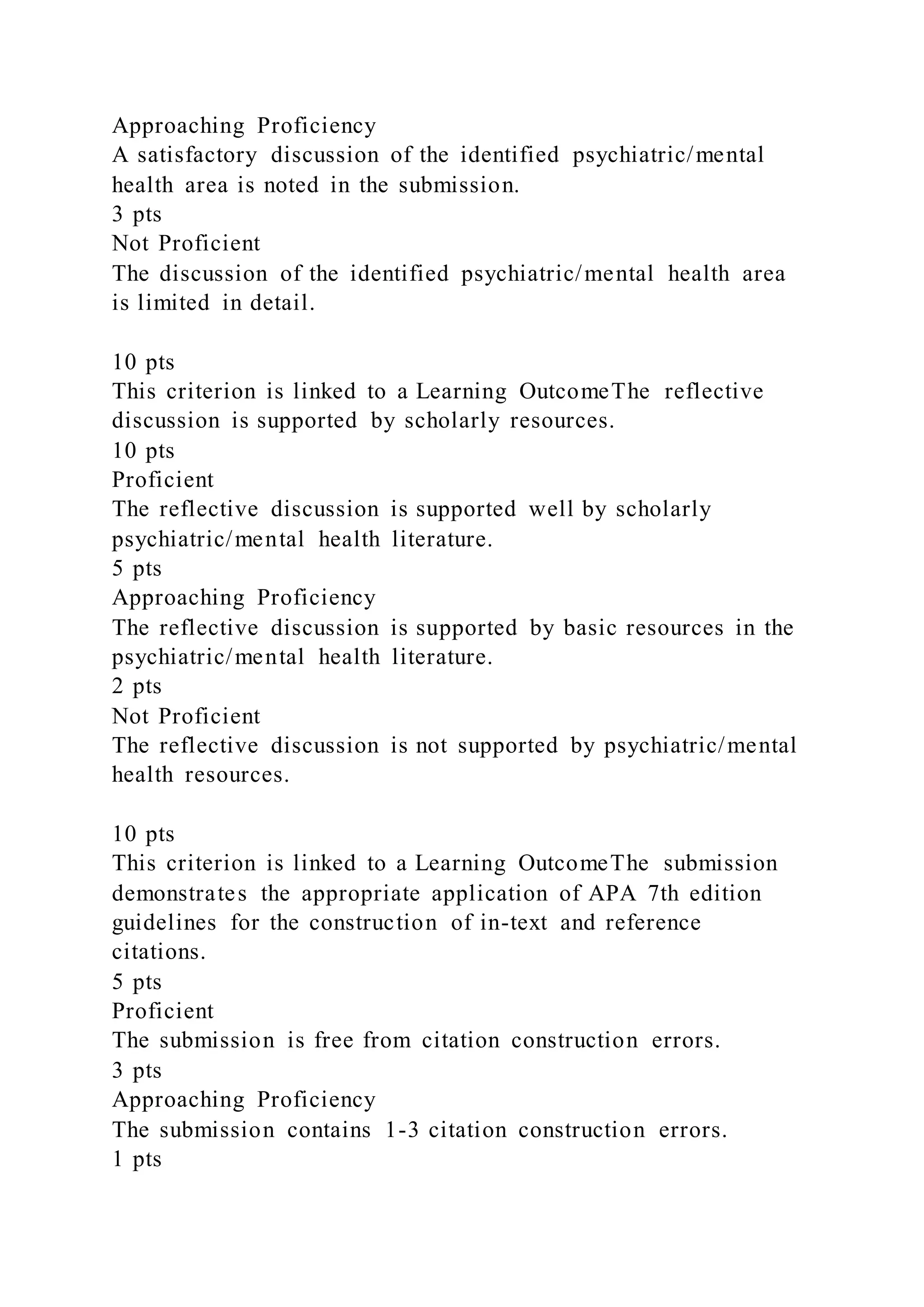 Give a brief summary of the components of the mental status exam. | DOCX